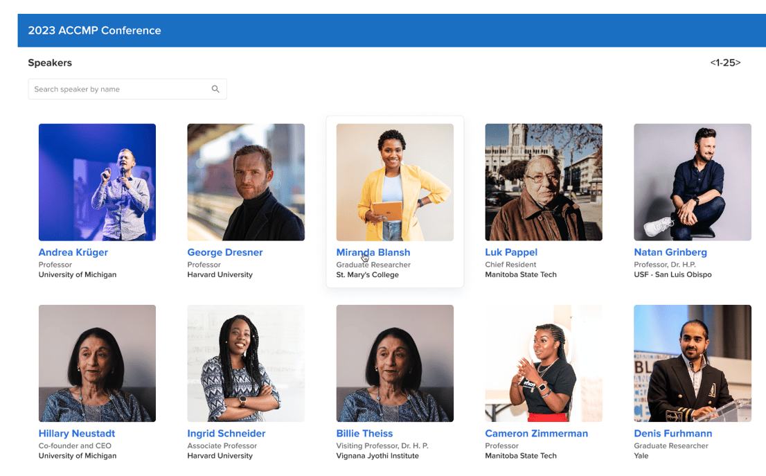 Agenda & Speaker Embeds